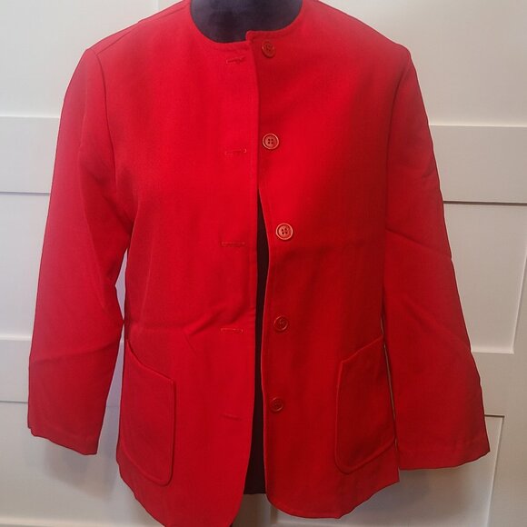 Russ | Jackets & Coats | Vintage Truss Red Buttonup Jacket Union Made ...